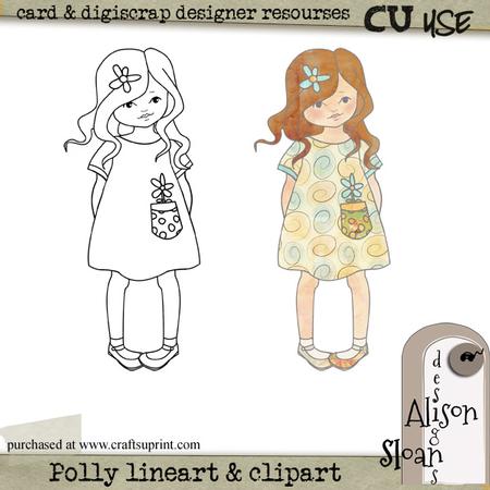 Polly Single Lineart & Clipart Image - CUP417414_416 | Craftsuprint