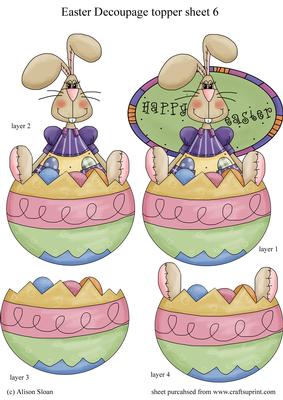 Easter Decoupage Topper Sheet 6 - CUP50662_416 | Craftsuprint