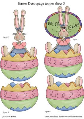 Easter Decoupage Style Topper Sheet - CUP50817_416 | Craftsuprint
