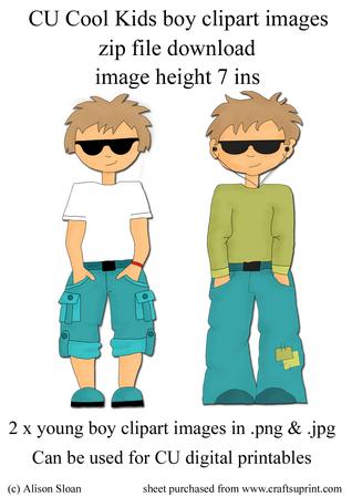 Two Male Cool Kids Images - CUP58045_416 | Craftsuprint