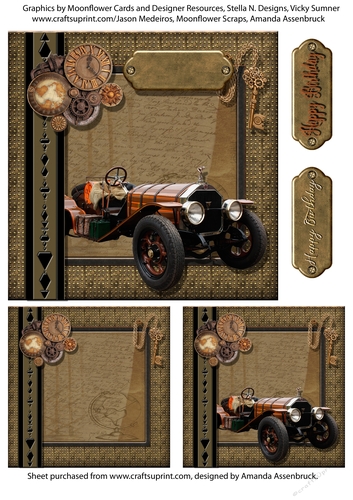Vintage Car Steampunk 6 inch Topper and tags - CUP1117083_90819 ...