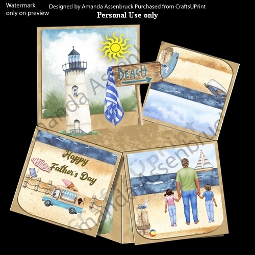 Fathers Day Beach Box card Kit 1 - CUP1160930_90819 | Craftsuprint