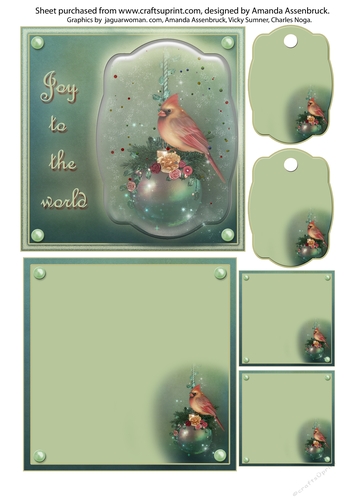 Joy to the World Faux Shaker Cardinal 5 inch Quick Card - CUP1171891 ...