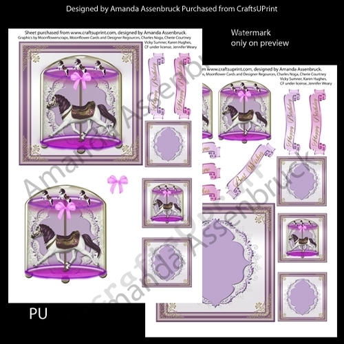 Pretty Purple Carousel Horse Mini Kit 1b - CUP1189420_90819 | Craftsuprint