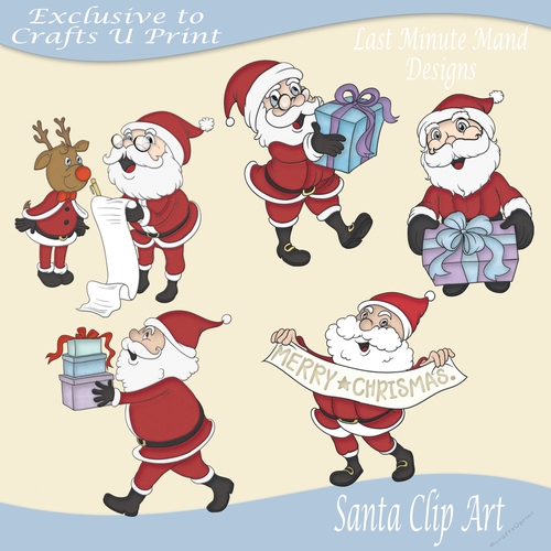Santa Clip Art set 2 - CUP1078882_80189 | Craftsuprint