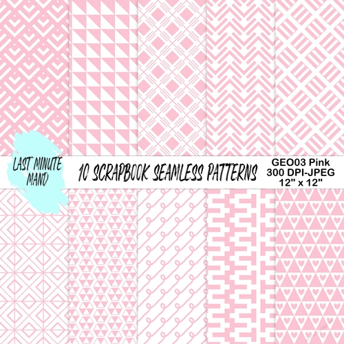 Seamless Geometric Papers GEO03 Pink - CUP1121803_80189 | Craftsuprint