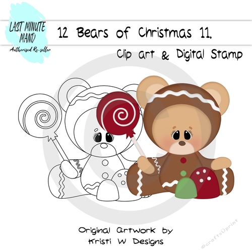 12 Bears or Christmas Clipart & Digital stamp 11 - CUP1127209_80189 ...