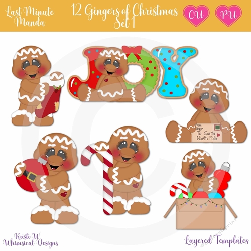 12 Gingers of Christmas Set 1 Layered Templates - CUP1134773_80189 ...