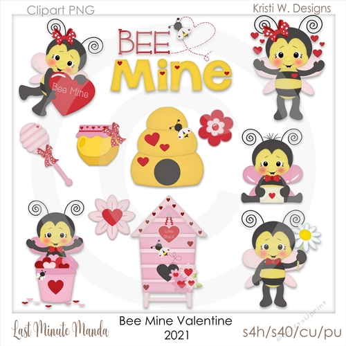 Bee My Valentine Clipart - CUP1144766_80189 | Craftsuprint