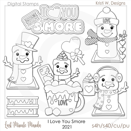 I Love You Smores Digital Stamps - CUP1144778_80189 | Craftsuprint