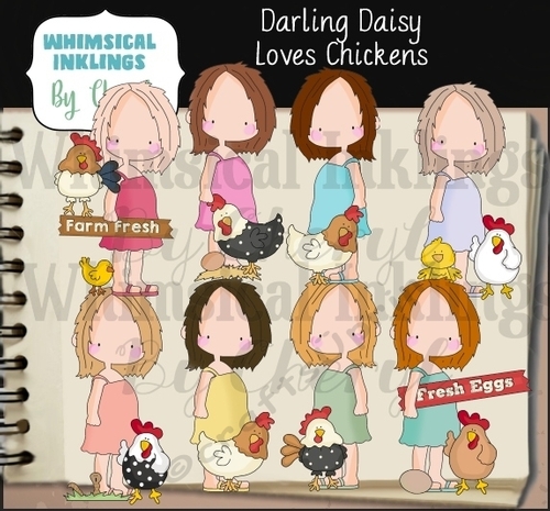 Darling Daisy Loves Chickens Clipart - CUP1145578_80189 | Craftsuprint
