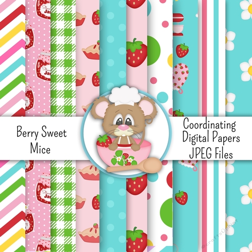 Berry Sweet Mice 2020 Digital papers - CUP1147867_80189 | Craftsuprint