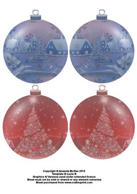 Christmas Scenes Bauble Toppers or Tree Decorations - CUP138797_56 ...