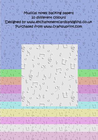 Musical Notes Embossed Backing Papers Kit - CUP16975_56 | Craftsuprint