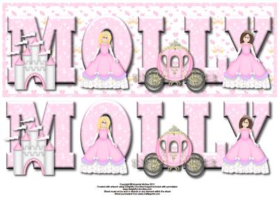 Pretty Princess Molly Large Dl Name Card with Decouapge - CUP172760_56 ...