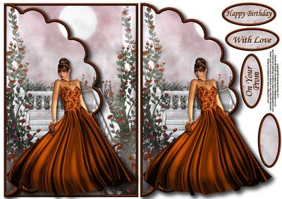 Girl in Prom Dress Envelope Card - Sheet 1 of 2 - CUP178207_56 ...