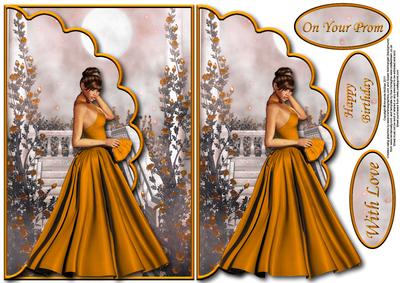 Girl in Prom Dress 2 Envelope Card - Sheet 1 of 2 - CUP178916_56 ...