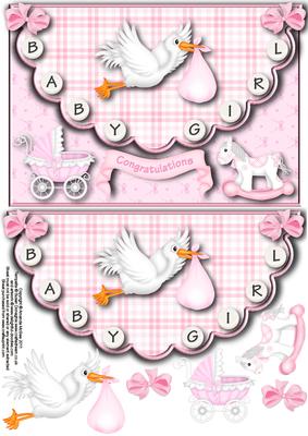 Special Delivery Baby Girl Envelope Card with Decoupage - CUP196416_56 ...