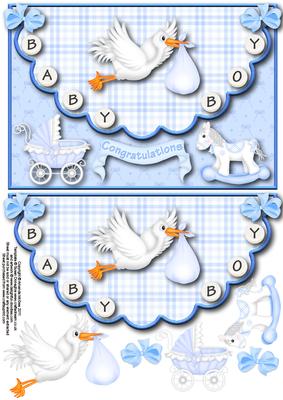 Special Delivery Baby Boy Envelope Card with Decoupage - CUP196783_56 ...