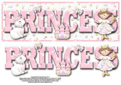 Pretty Princess Princess Large Dl Word Card with Decoupage - CUP198137 ...