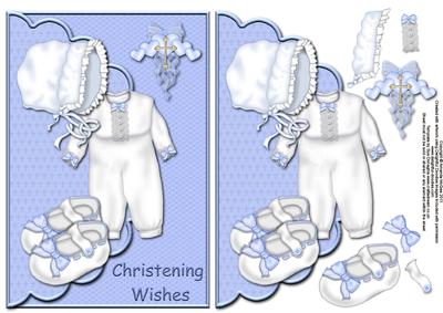 Baby Boy Christening Envelope Card with Decoupage - CUP202323_56 ...