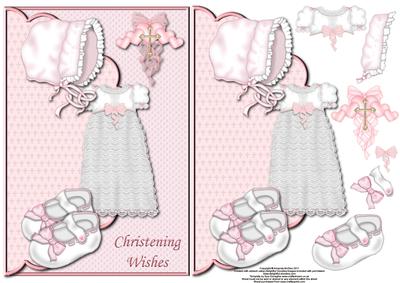 Baby Girl Christening Envelope Card with Decoupage - CUP204060_56 ...
