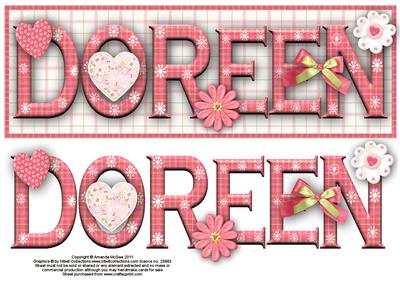 Hearts and Flowers Doreen Large Dl Name Card - CUP270409_56 | Craftsuprint