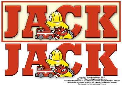 Fireman Jack Large Dl Name Card - CUP304243_56 | Craftsuprint