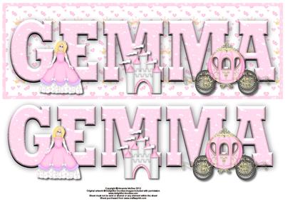 Pretty Princess Gemma Large Dl Name Card - CUP317099_56 | Craftsuprint