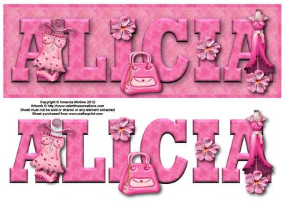 So Fashionable Alicia Large Dl Name Card with Decoupage - CUP323452_56 ...