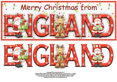 Merry Christmas from England Large Dl Word Card - CUP356265_56 ...