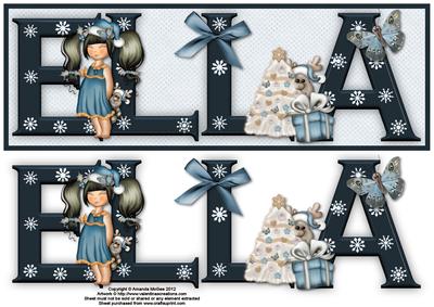 Girl in Blue Ella Large Dl Name Card - CUP365471_56 | Craftsuprint