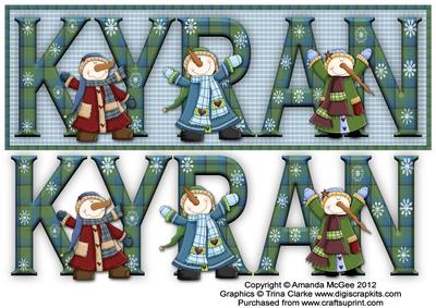 Snowman Fun Kyran Large Dl Name Card - CUP369343_56 | Craftsuprint