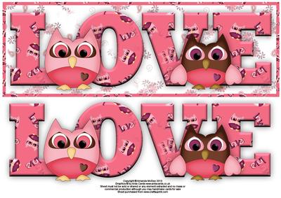 Owl Always Love You Love Large Dl Word Card - CUP390062_56 | Craftsuprint