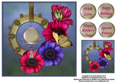 Anemone Heaven 8x8 Topper Sheet - CUP401007_56 | Craftsuprint