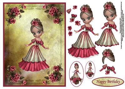 Geranium Princess Card Front and Decoupage - CUP43455_56 | Craftsuprint