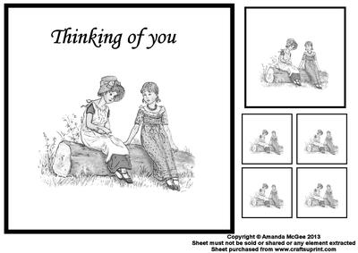 Thinking of You 8x8 Black and White Topper - CUP458974_56 | Craftsuprint