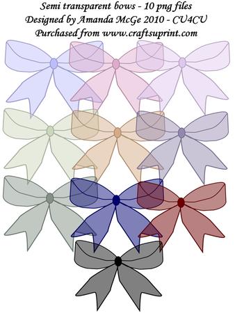 Semi Transparent Single Loop Bows - CUP590117_56 | Craftsuprint