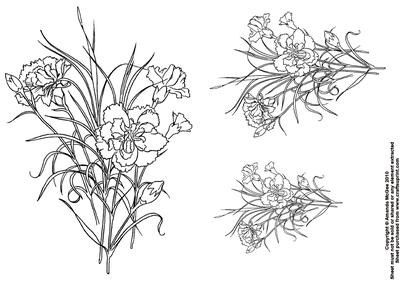 Carnation Digital Stamps - CUP61371_56 | Craftsuprint