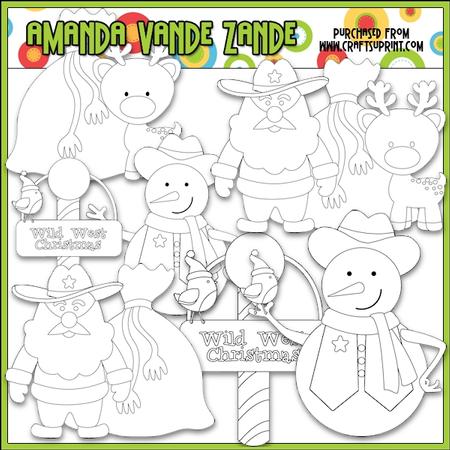 Wild West Christmas 2 Digital Stamp Clip Art - CUP491106_1025 ...