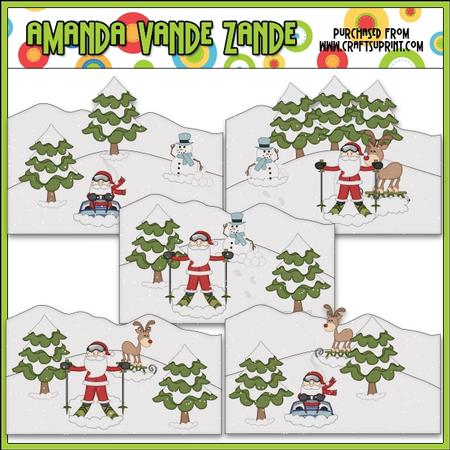 Snow Fun Santa Scenes Clip Art - CUP491270_1025 | Craftsuprint