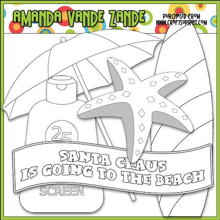 Beach Fun Santa Accents 2 Digital Stamp Clip Art - CUP491568_1025 ...