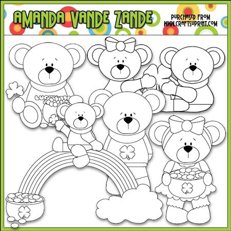 Lucky Little Bears Digital Stamp Clip Art - CUP510224_1025 | Craftsuprint