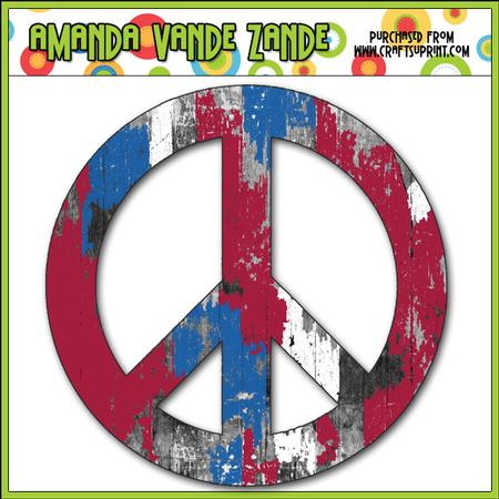 Grungy Patriotic Peace Sign Clip Art Single - CUP516006_1025 | Craftsuprint