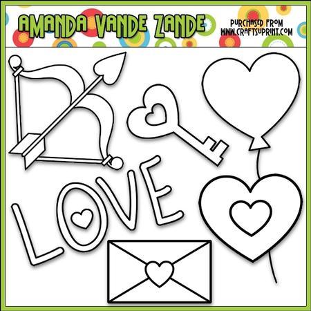 Valentine's Day Doodles 2 Digital Stamps - CUP516537_1025 | Craftsuprint