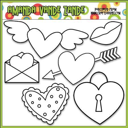Valentine's Day Doodles 1 Digital Stamps - CUP516540_1025 | Craftsuprint