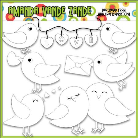 Love Birds Digital Stamps - CUP517077_1025 | Craftsuprint