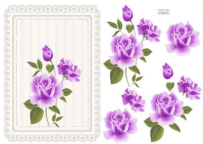 Gorgeous Purple Rose Card Front & Decoupage - CUP103233_5 | Craftsuprint