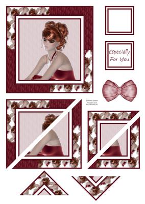 Stunning Beauty in Deep Red Stacker Card - CUP107978_5 | Craftsuprint