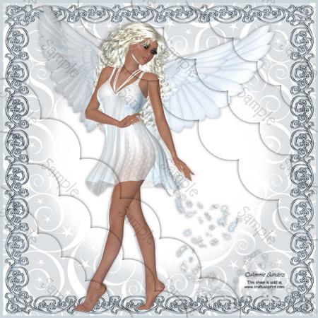 Stunning Angel Sent from Above 8x8 Scallop Corner Stacker Ki ...